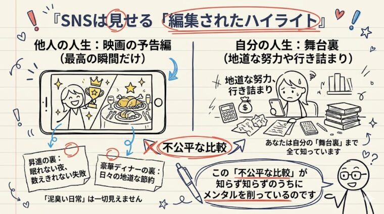 同期の活躍が素直に喜べない理由｜SNSで削られた心を「自分軸」に戻す考え方｜ビジネスパーソンの仕事センス